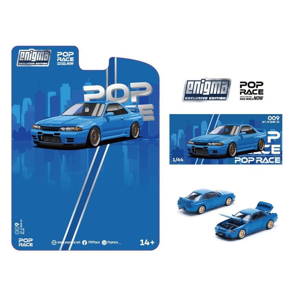 *Pre-Order* Pop Race - Nissan Skyline R32 - Bayside Blue *Enigma Exclu ...