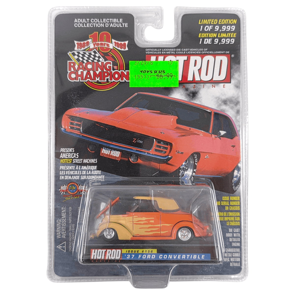 Racing Champions - '37 Ford Convertible - 1999 Hot Rod Magazine Series ...