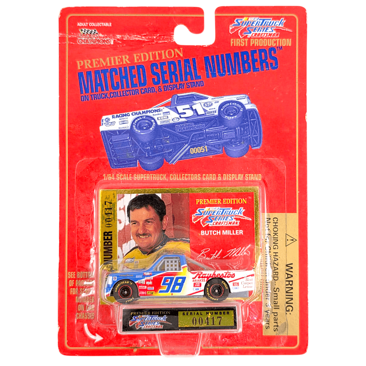 Racing Champions - Butch Miller Chevy Super Truck - 1995 Nascar Crafts ...