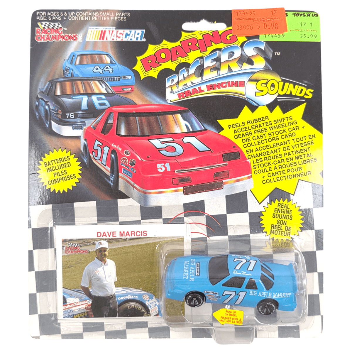 Racing Champions - Dave Marcis Stock Car - 1991 Roaring Racers Sounds ...