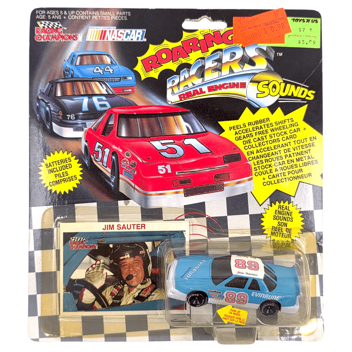 Racing Champions - Jim Sauter Stock Car - 1991 Roaring Racers Sounds S ...